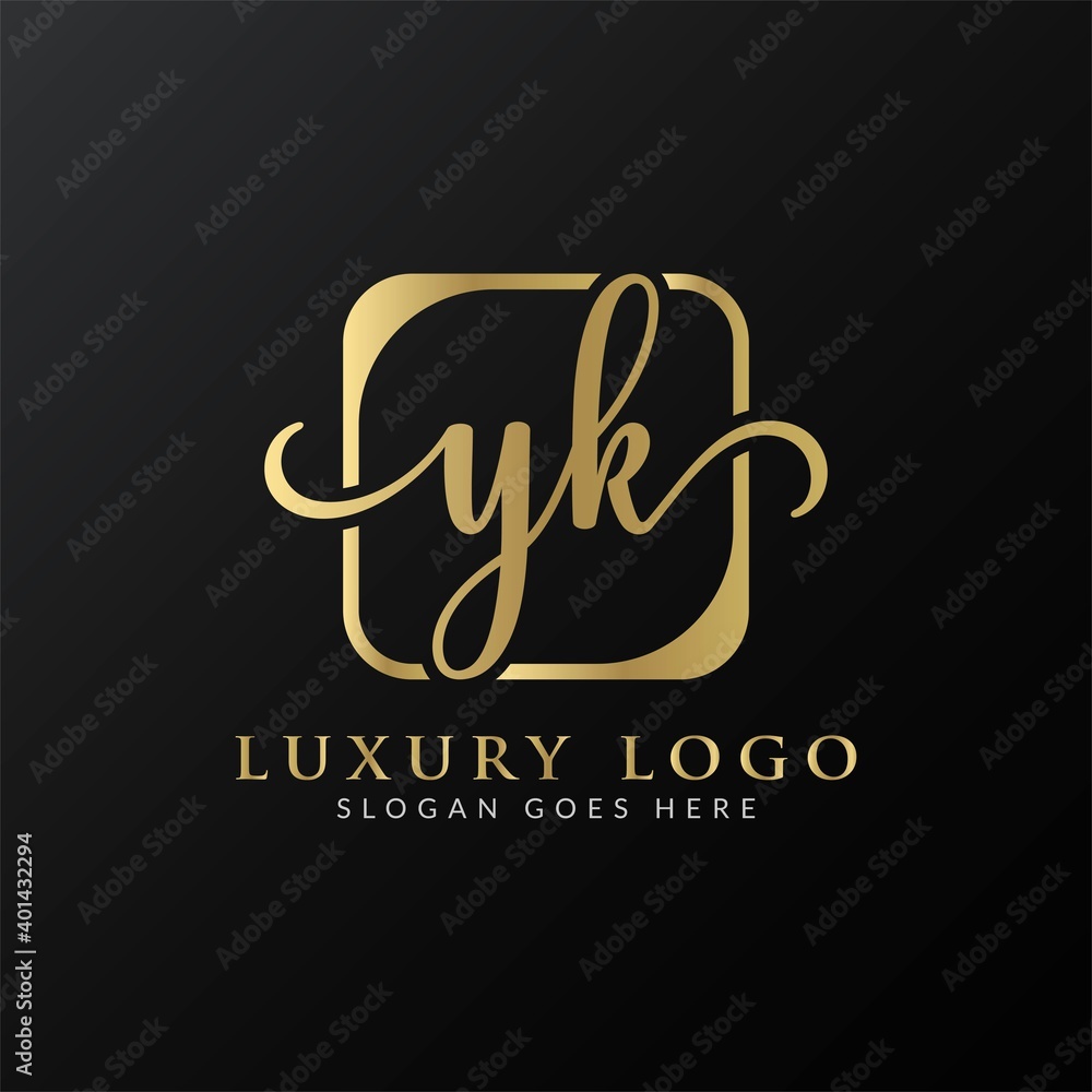 YK Logo Design Vector Template. Initial Luxury Letter YK Vector ...