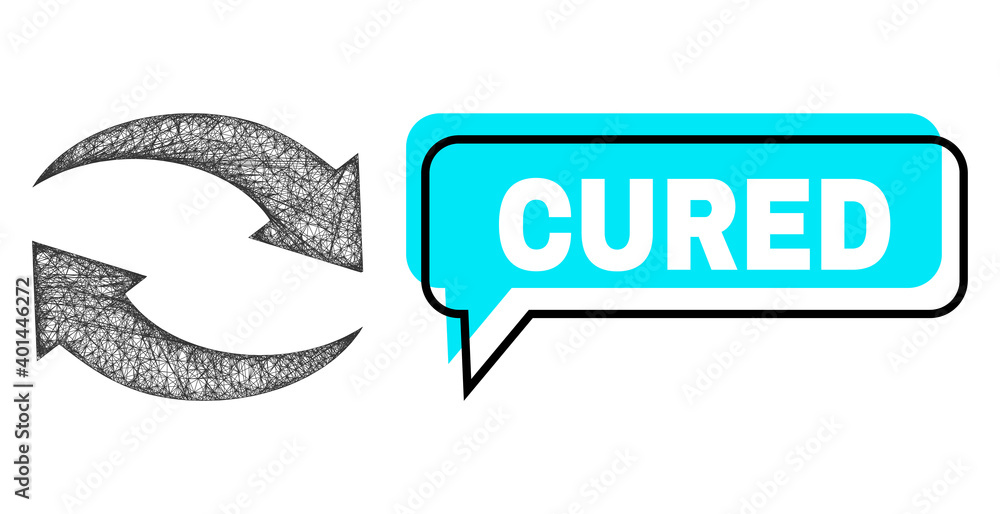 Vecteur Stock Speech Cured blue bubble message and net exchange arrows ...