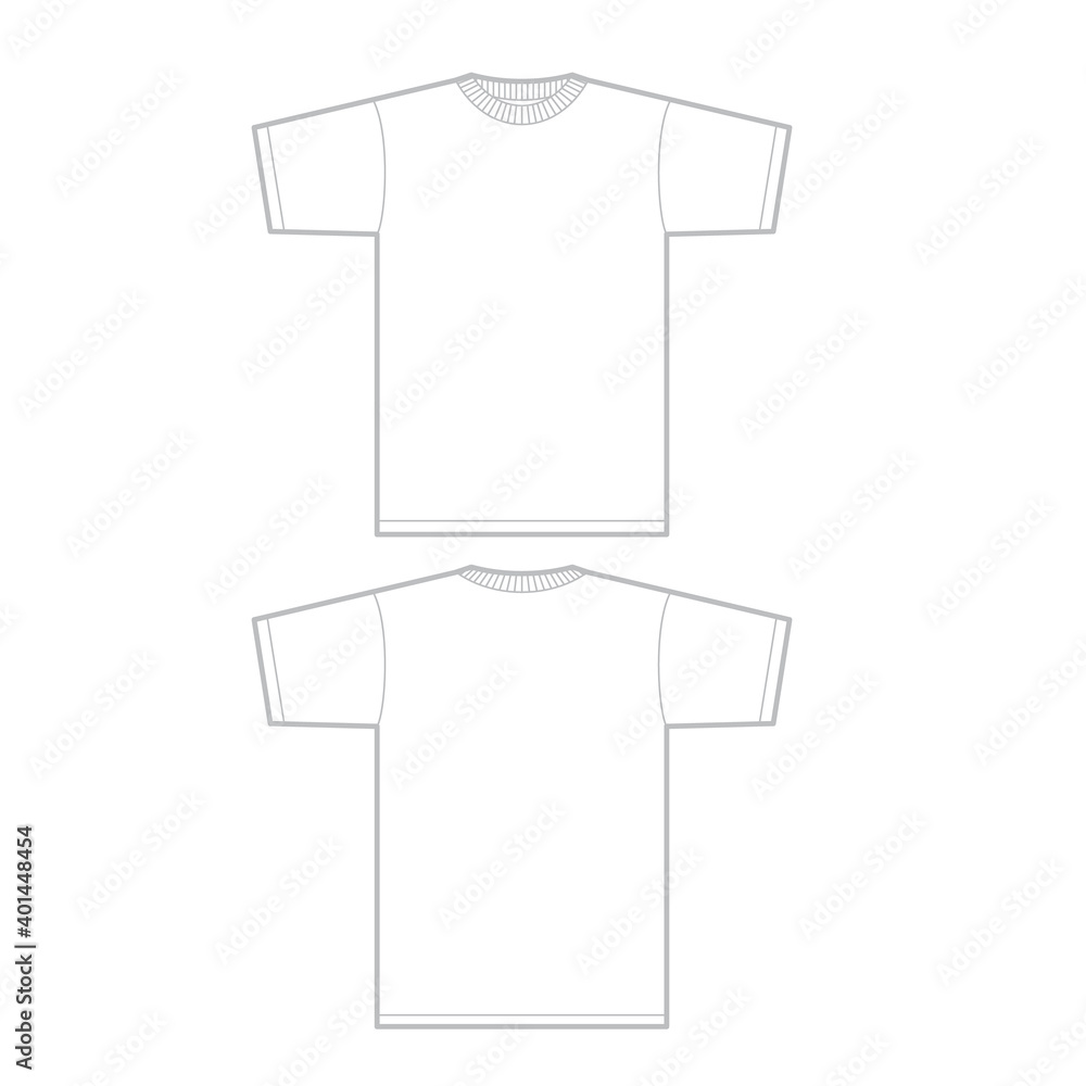 Blank T Shirt Template for mockups Vector Tee Stock Vector | Adobe Stock