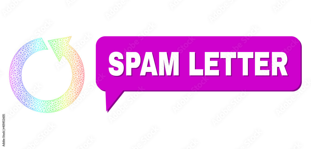 Spam Letter and rotate ccw vector. Spectral colored net rotate ccw, and ...