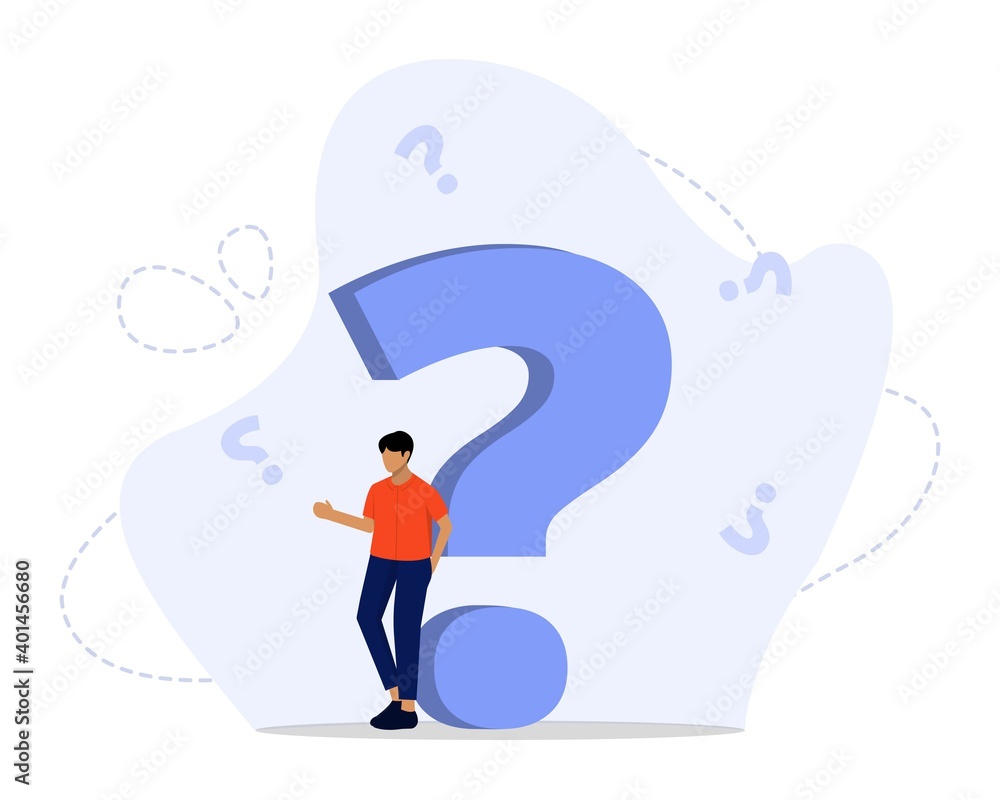 Vector Illustration, Frequently asked Questions Concept, Showing People ...