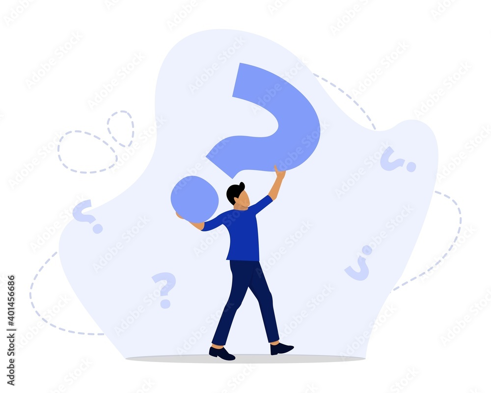 Vector Illustration, Frequently asked Questions Concept, Showing People ...