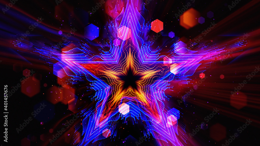 Colorful motion design background with star pattern. Abstract sci-fi ...