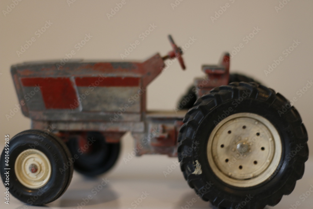 Scale model of traditional Farm Tractor Stock Photo | Adobe Stock