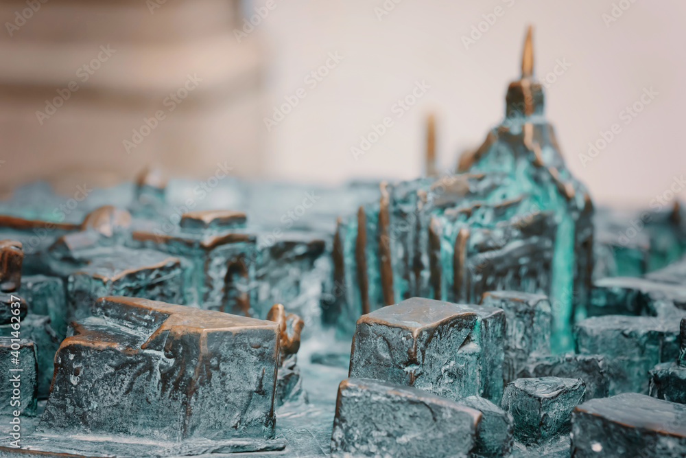 Miniature map plan sculpture of Duomo cathedral and surroundings ...