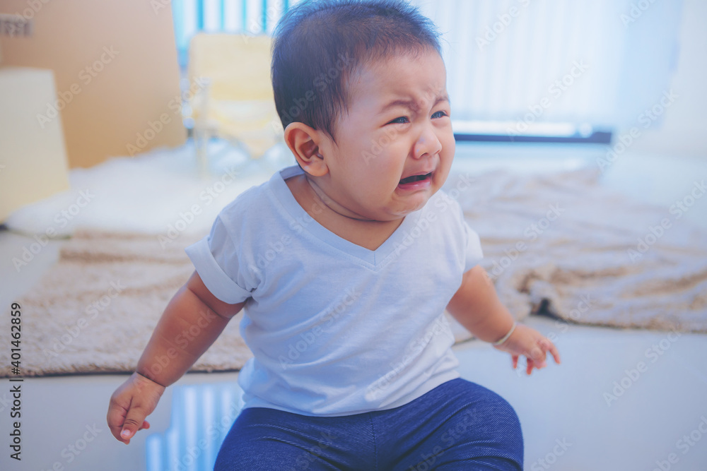 Toddler boy crying with tears, feeling scare sadness and unhappy. Stock ...