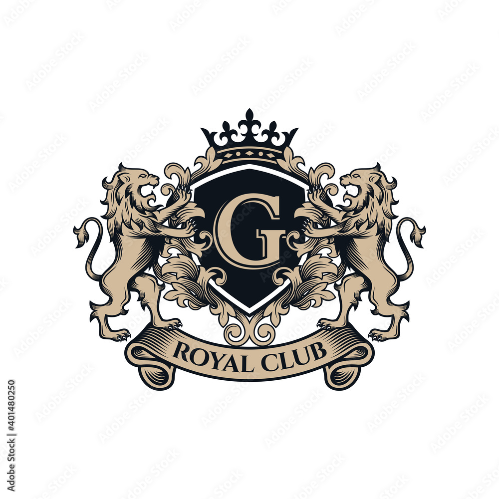 Luxury Golden Royal Lion King logo design inspiration Stock Vector ...