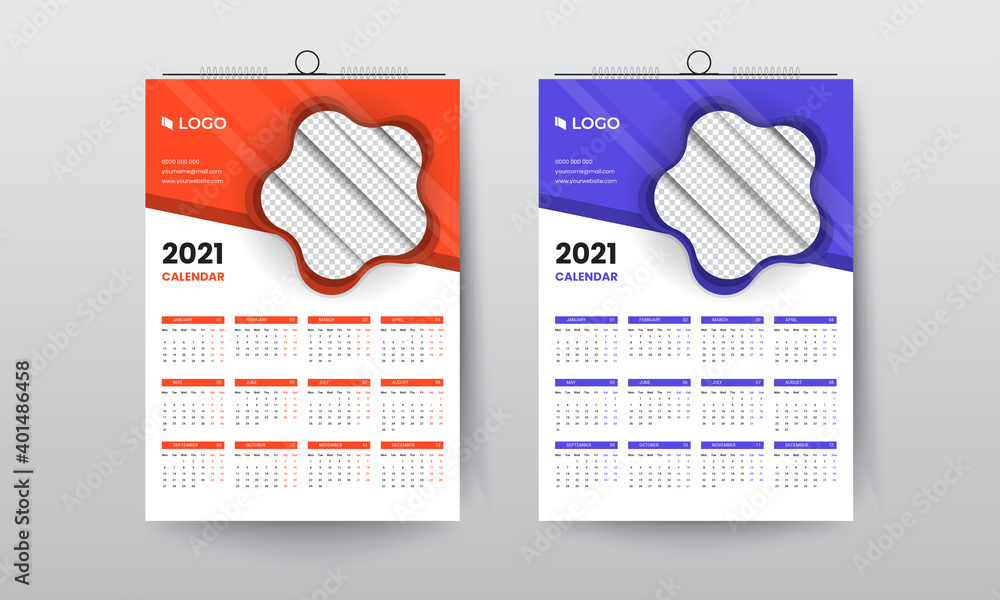 2021 calendar design, Professional calendar design, corporate business ...