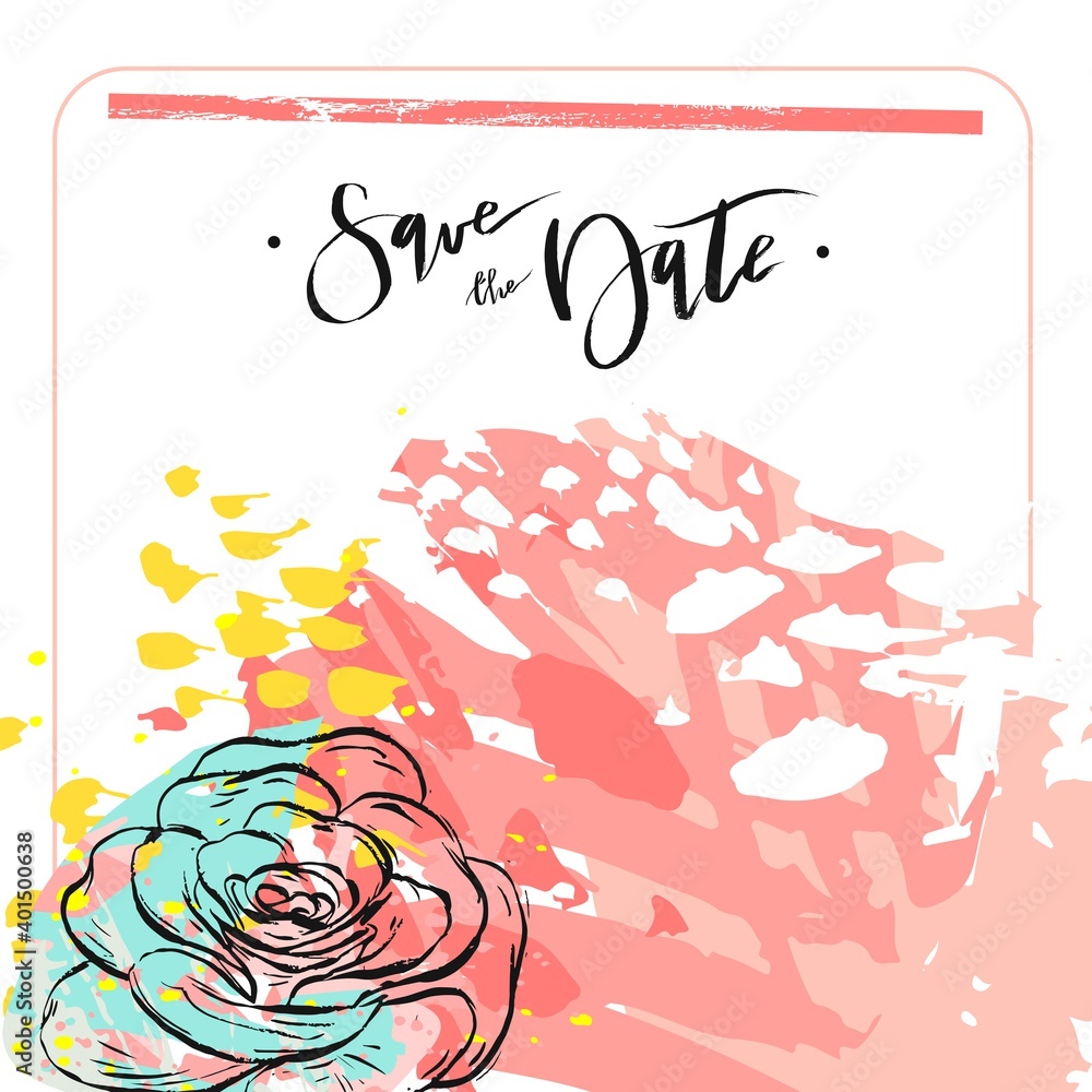 Hand drawn vector abstract creative unusual universal save the date ...