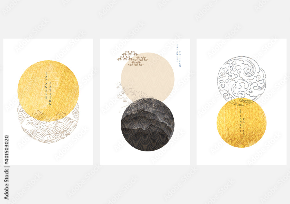 Japanese template with geometric pattern vector. Japanese pattern with ...