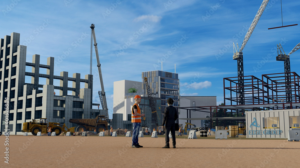 Construction, Engineering, and design concept is shown in this image ...