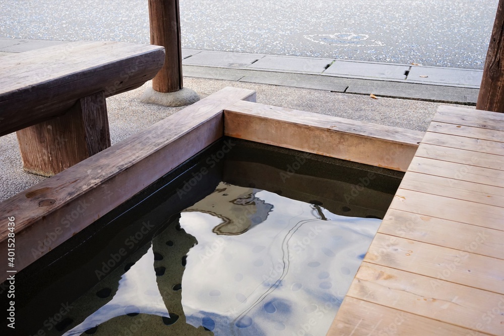 Foot bath, foot spa, at Gero Onsen, Hot Spring, in Gifu Prefecture ...