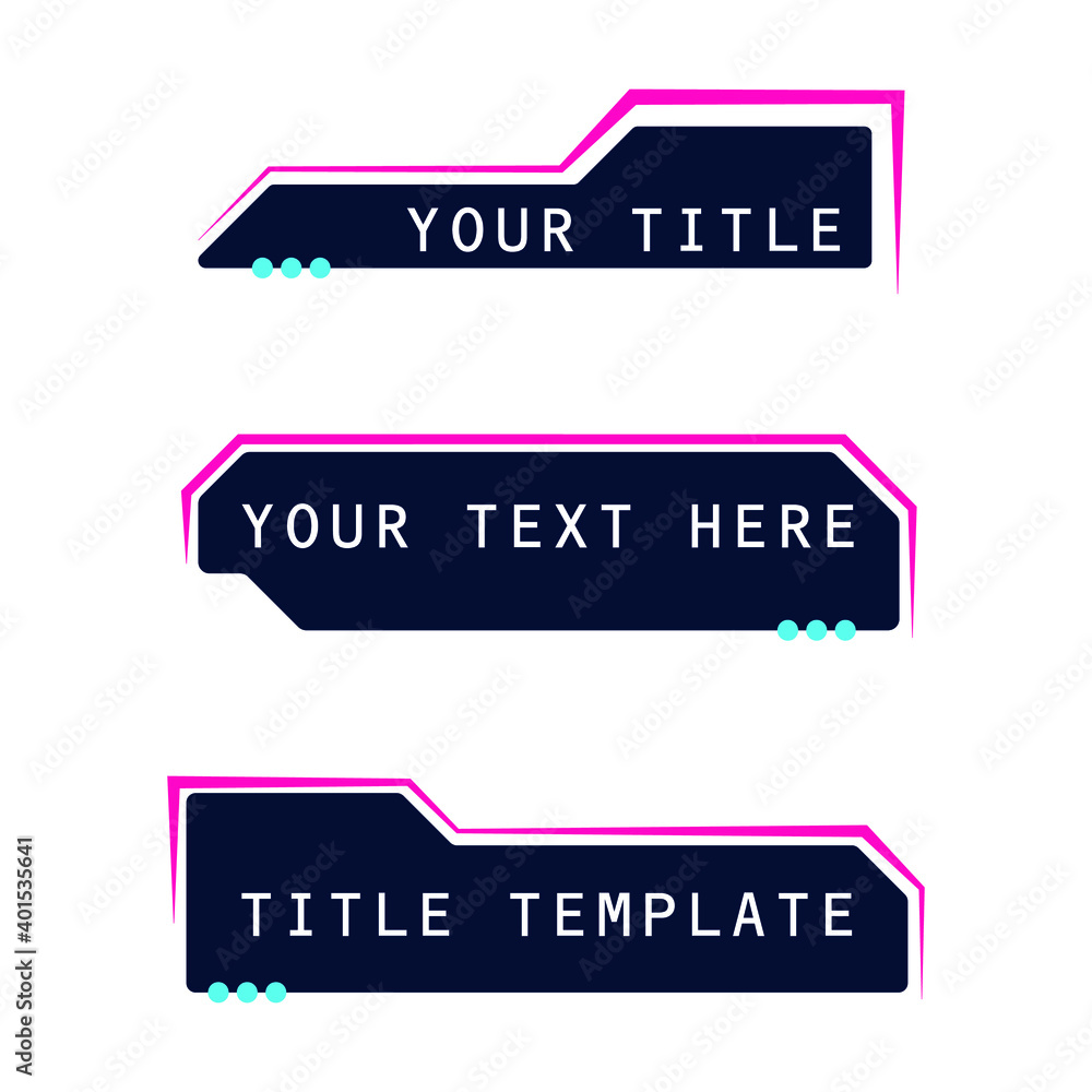 Bright shapes for text in a futuristic style. Square stripes, text box ...