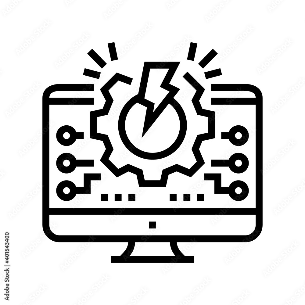 overload system line icon vector. overload system sign. isolated ...