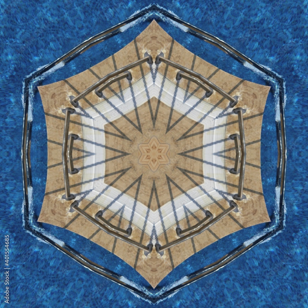 photograph of swimming pool area transformed into variations of ...