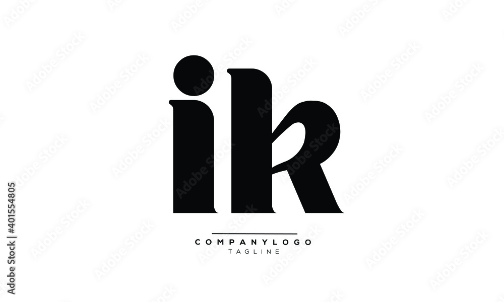 IK icon monogram letter text alphabet logo design Stock Vector | Adobe ...