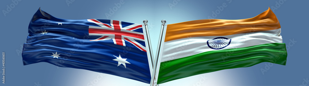 Double Flag India vs Australia flag waving flag with texture background Stock Illustration ...
