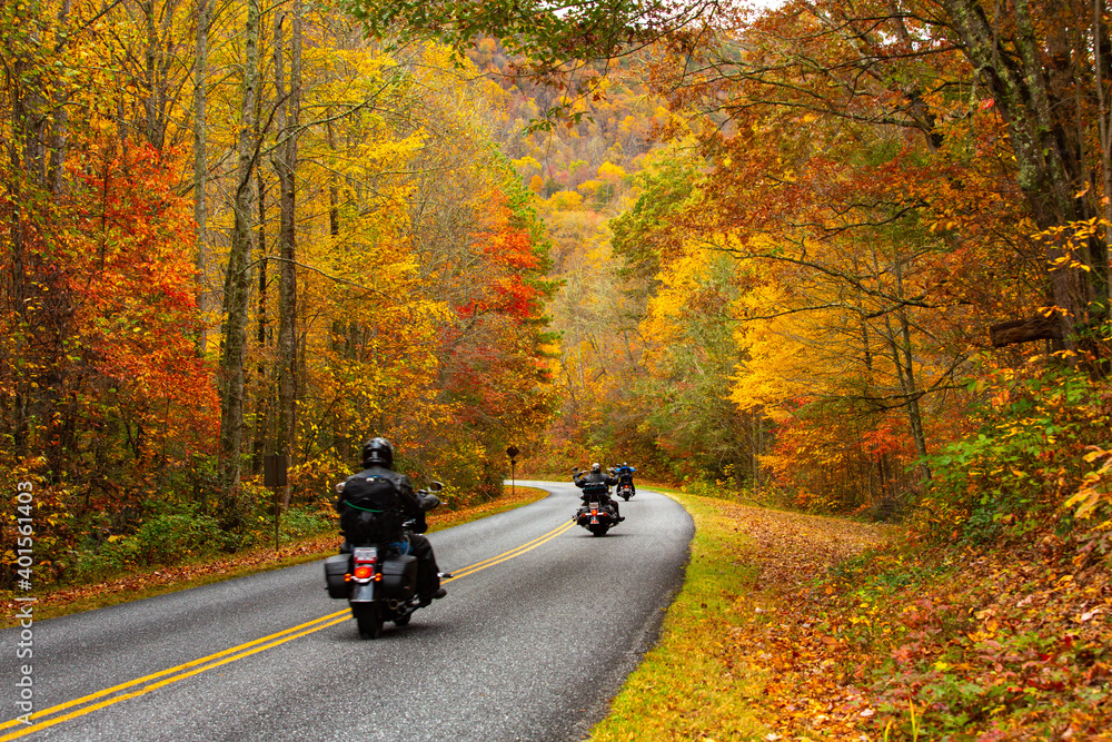 Great Day For A Motorcycle Ride on The Blue Ridge Parkway Stock Photo ...