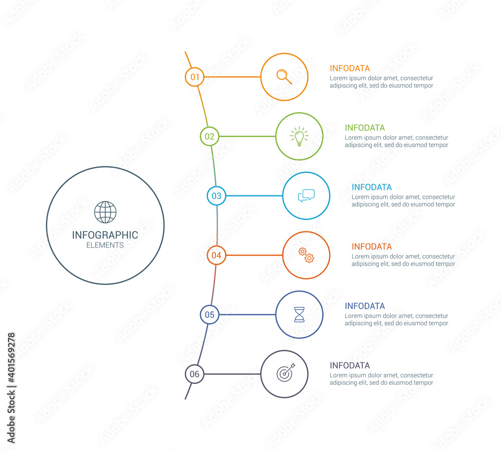 Infographic. Business data visualization. 6 steps infographic design ...