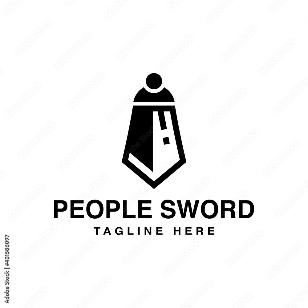 Royal sword logo design for war and people symbol. Vector graphics for ...
