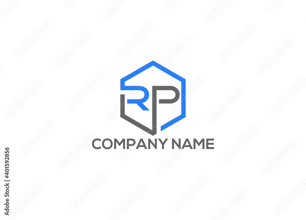 rp initial logo design vector icon template with white background Stock ...