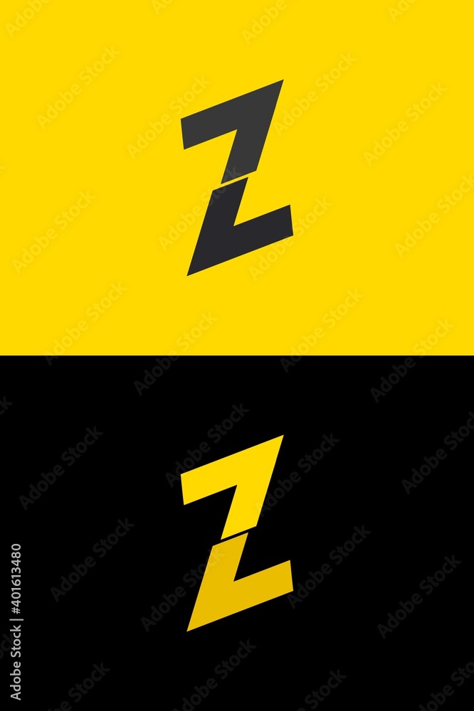 Z font letter logo, lightning flash power design. For energy labels ...