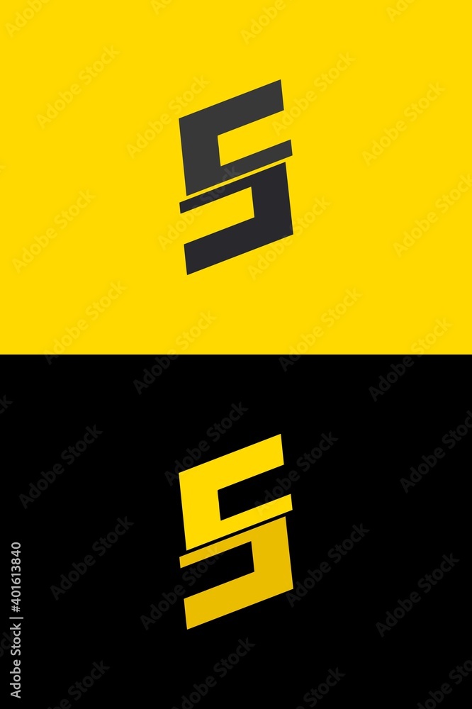 S font letter logo, lightning flash power design. For energy labels ...