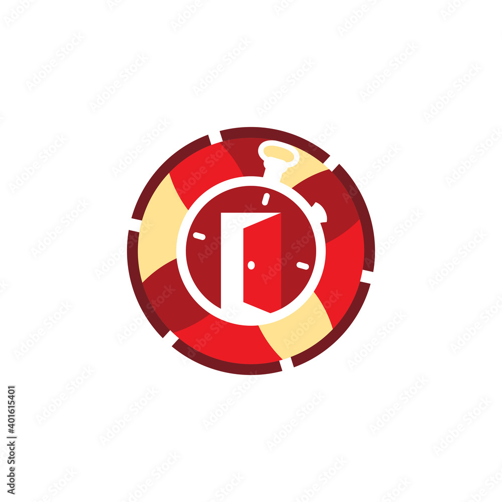 Escape Room Game Logo Icon Vector, Combination of Timer and Door Stock ...
