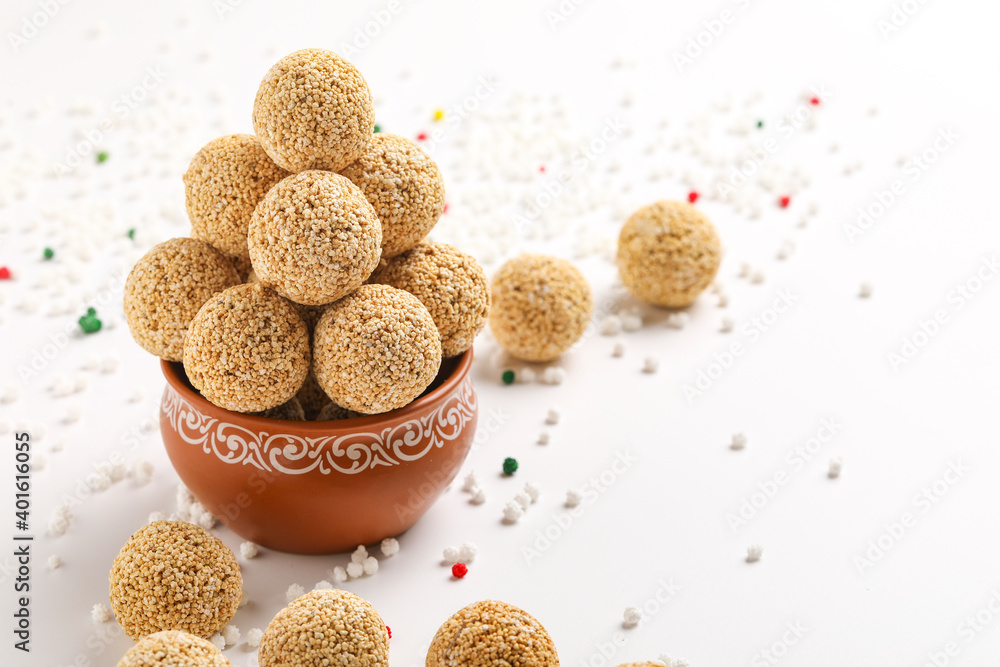 Indian sweet for traditional festival makar sankranti :Rajgira laddu ...