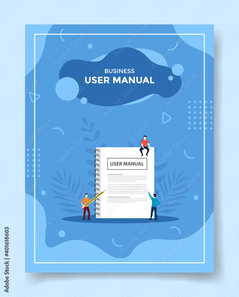 business user manual concept people around user manual book reading for ...