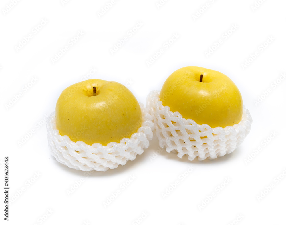 Organic Chinese pear or Korean snow pear isolated on white background ...