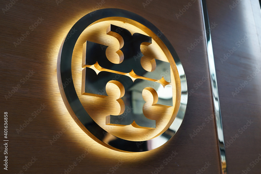 Tory Burch store sign in Marina Bay Sands Mall. Tory Burch is an ...