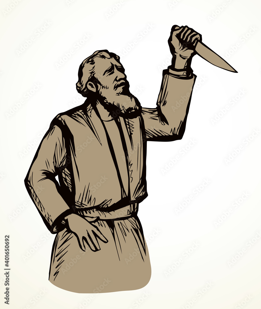 Poster Abraham makes a sacrifice. Vector drawing – Wall Art | UkPosters