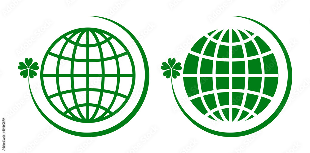 Green earth icon, concept nature. World environment Day, logos ecology ...