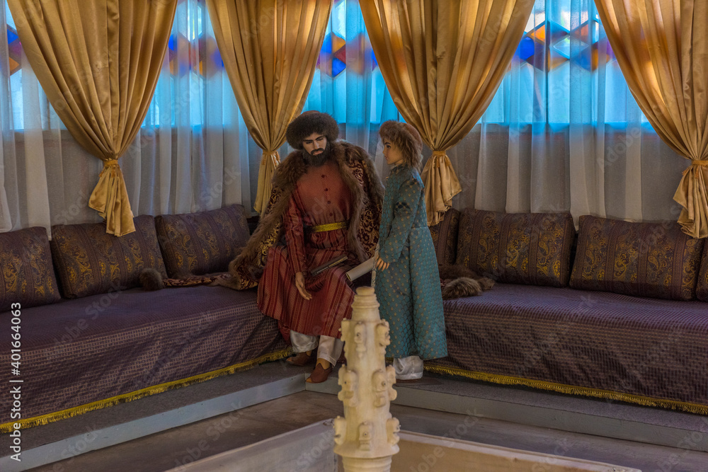 decoration of Divan Chamber in Khan's Palace (Hansaray) in Bakhchisaray ...