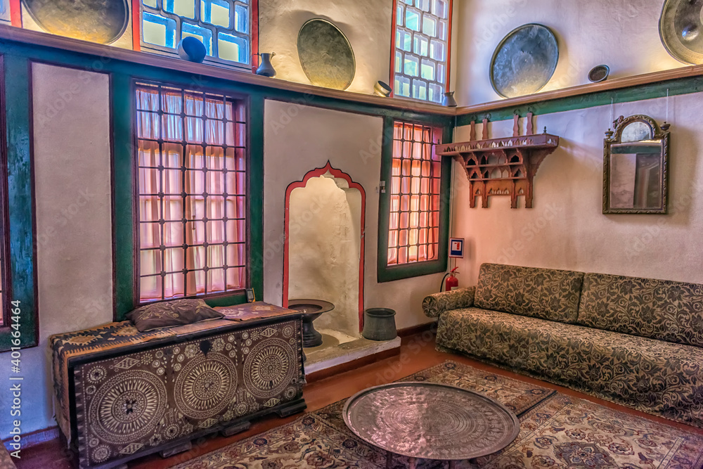 decoration of Divan Chamber in Khan's Palace (Hansaray) in Bakhchisaray ...
