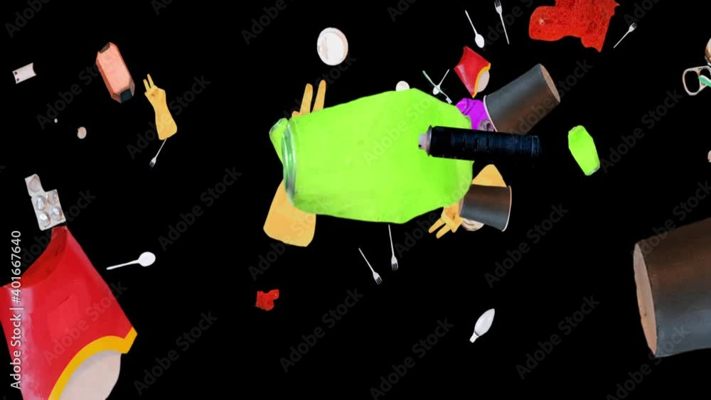 Domestic waste environmental pollution concept. Separate collection and ...