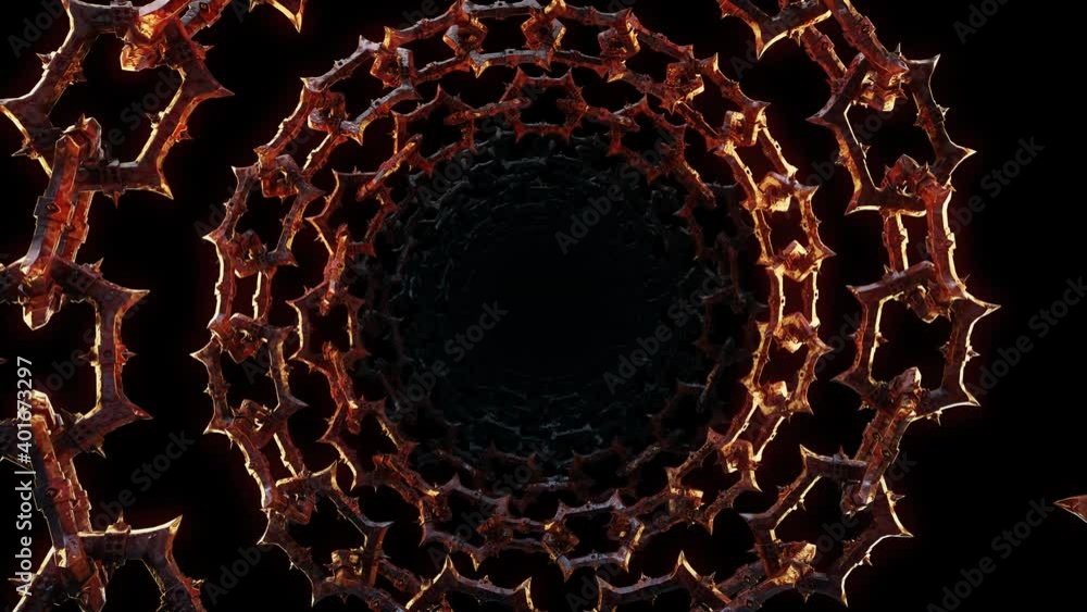 Spiky Metal Chain VJ Loop is a motion graphics clip featuring demonic ...