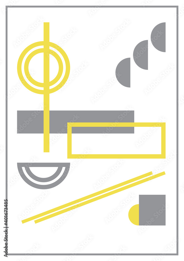 Retro abstract poster. Vintage 1960s inspired geometric shapes ...