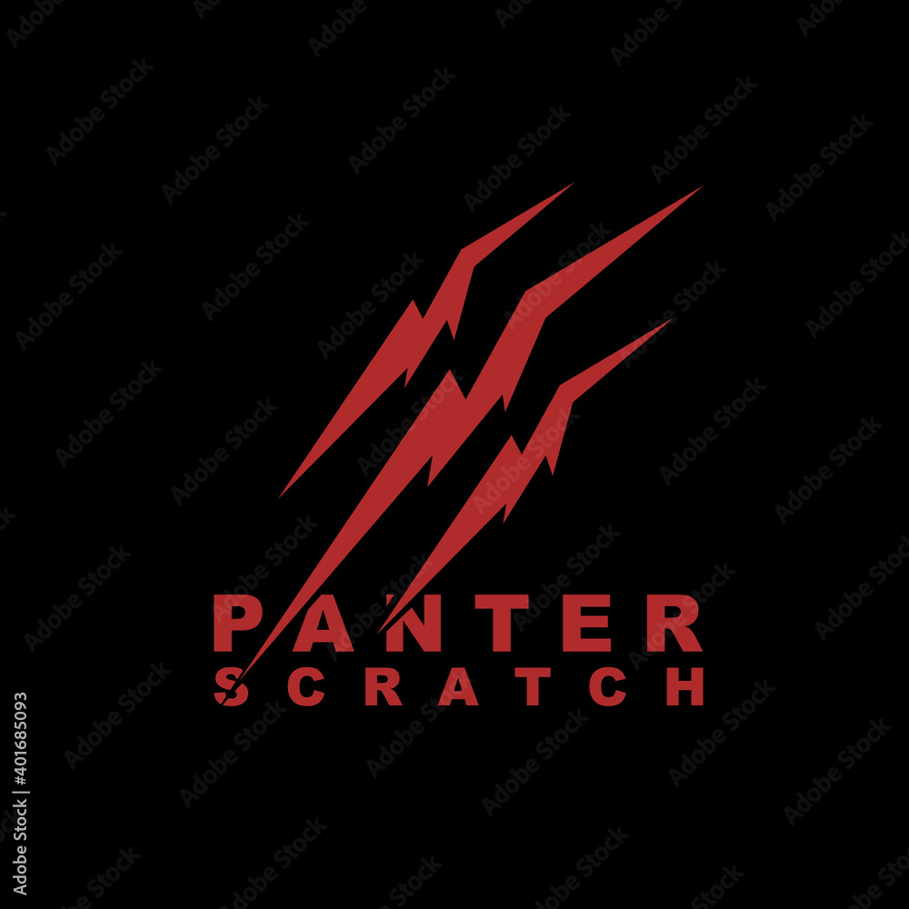Panther Scratch Logo Design Vector Stock Vector | Adobe Stock