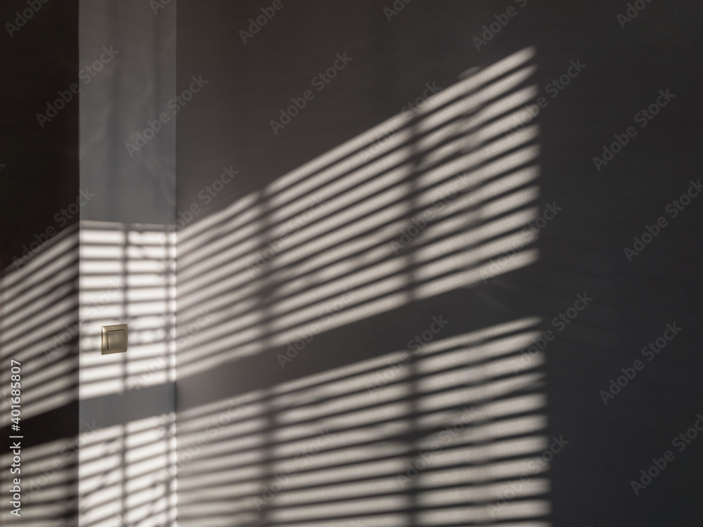 Shadow floor. Abstract light, black shadow overlay from window on white ...