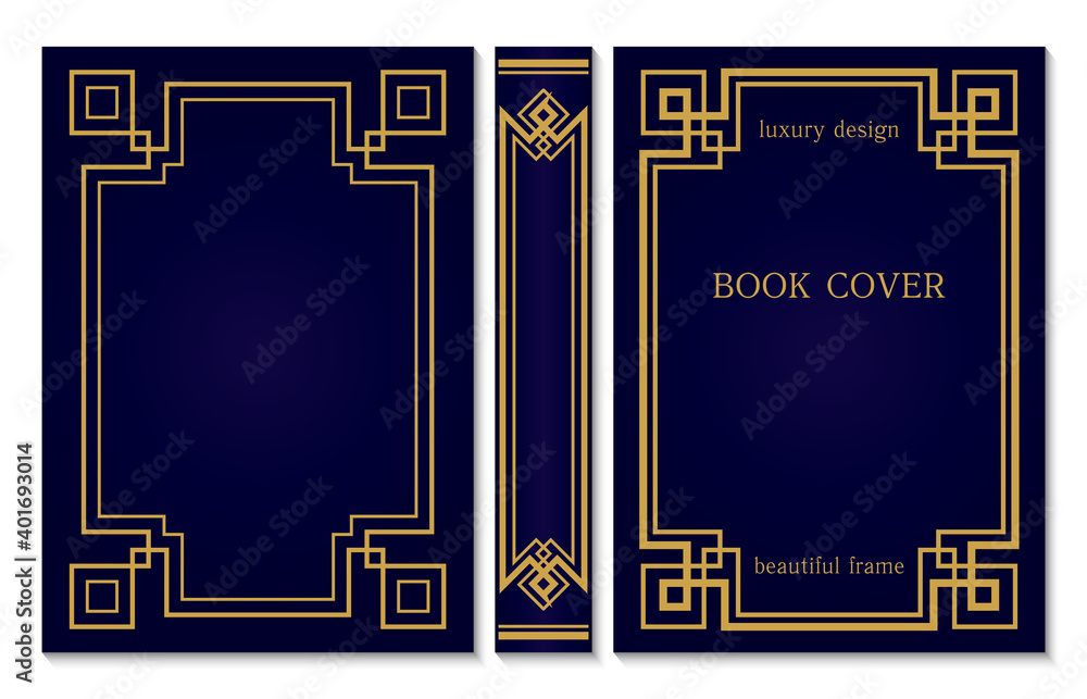Geometric design of the book cover and spine. Back and front cover in ...