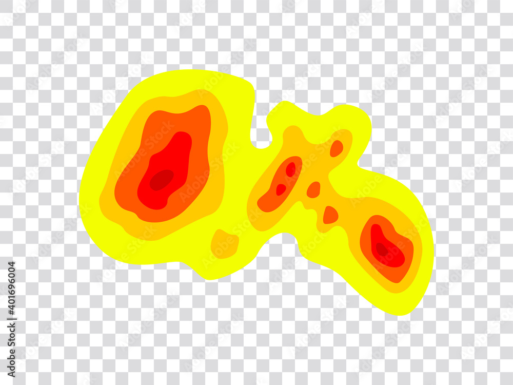 Vector graphic of infrared rays with hot spots spectrum on transparent ...