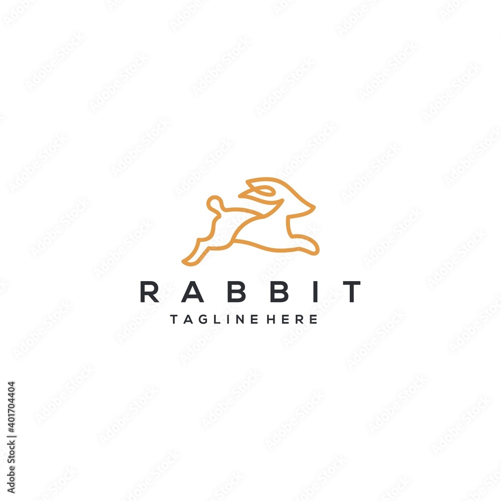 Rabbit logo design template vector illustration Stock Vector | Adobe Stock