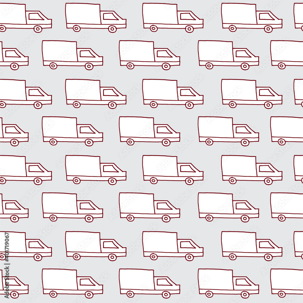 trucking vector illustration seamless pattern. truck with box icon ...