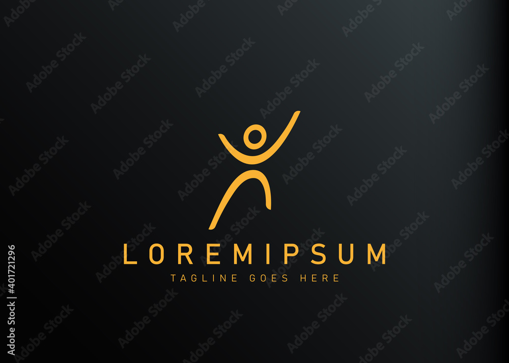 Human logo design. Vector illustration of human interaction through the ...