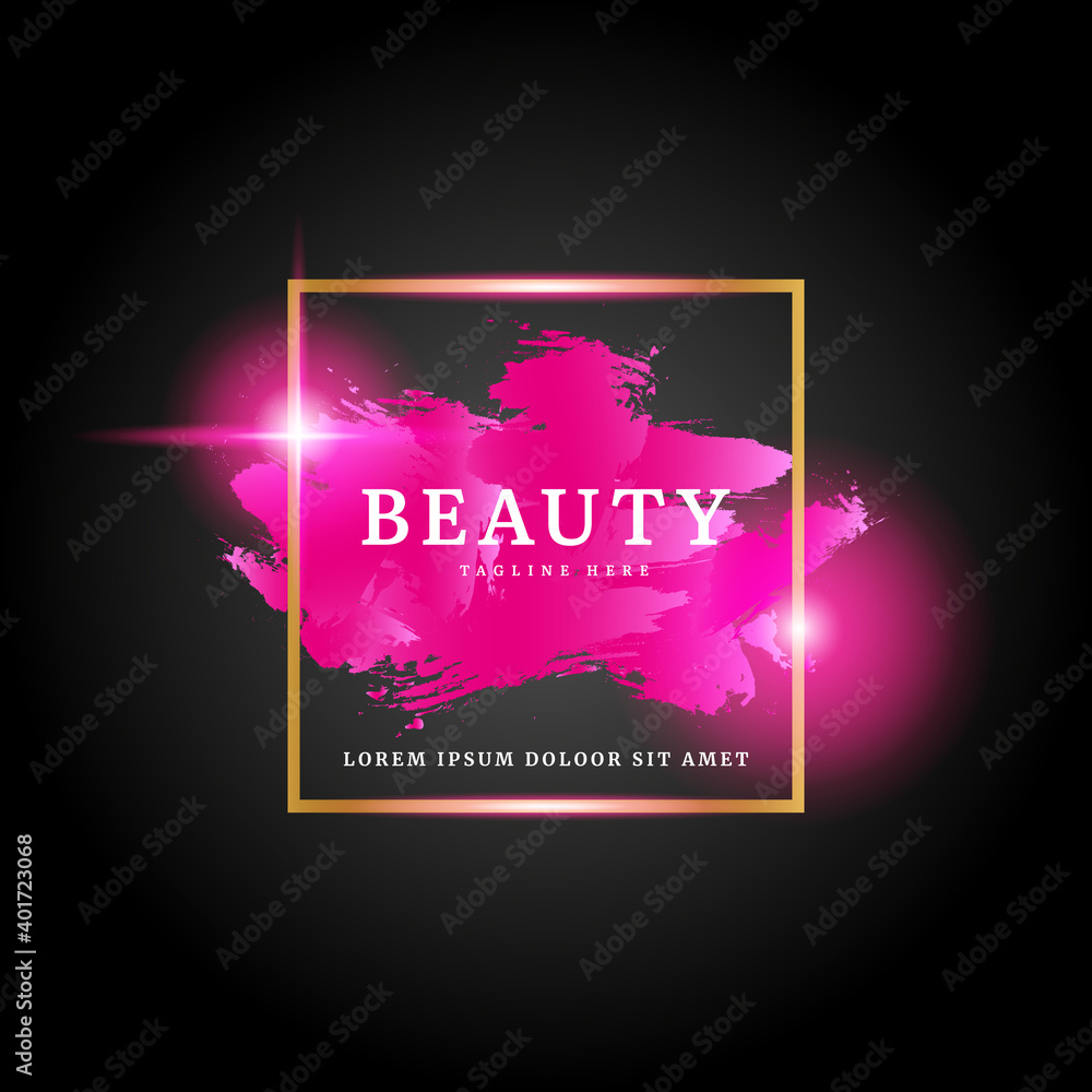 Beauty badge, fashion logo background template. An elegant logo for ...