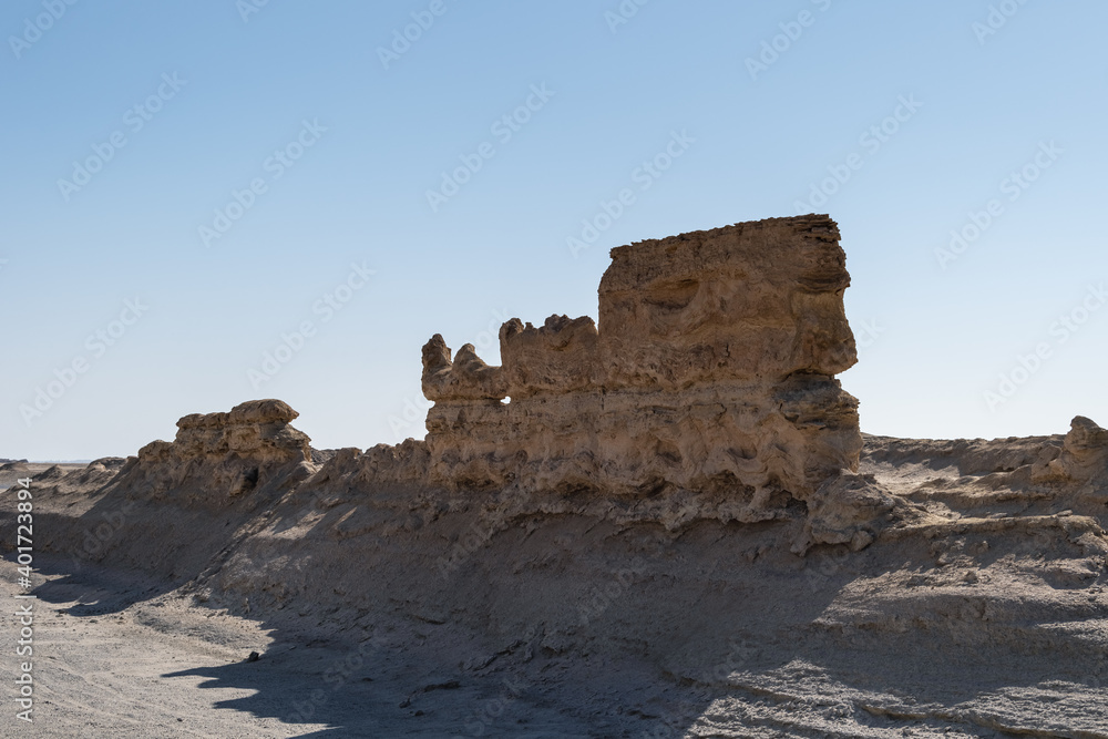 wind erosion physiognomy landscape in qinghai Stock Photo | Adobe Stock