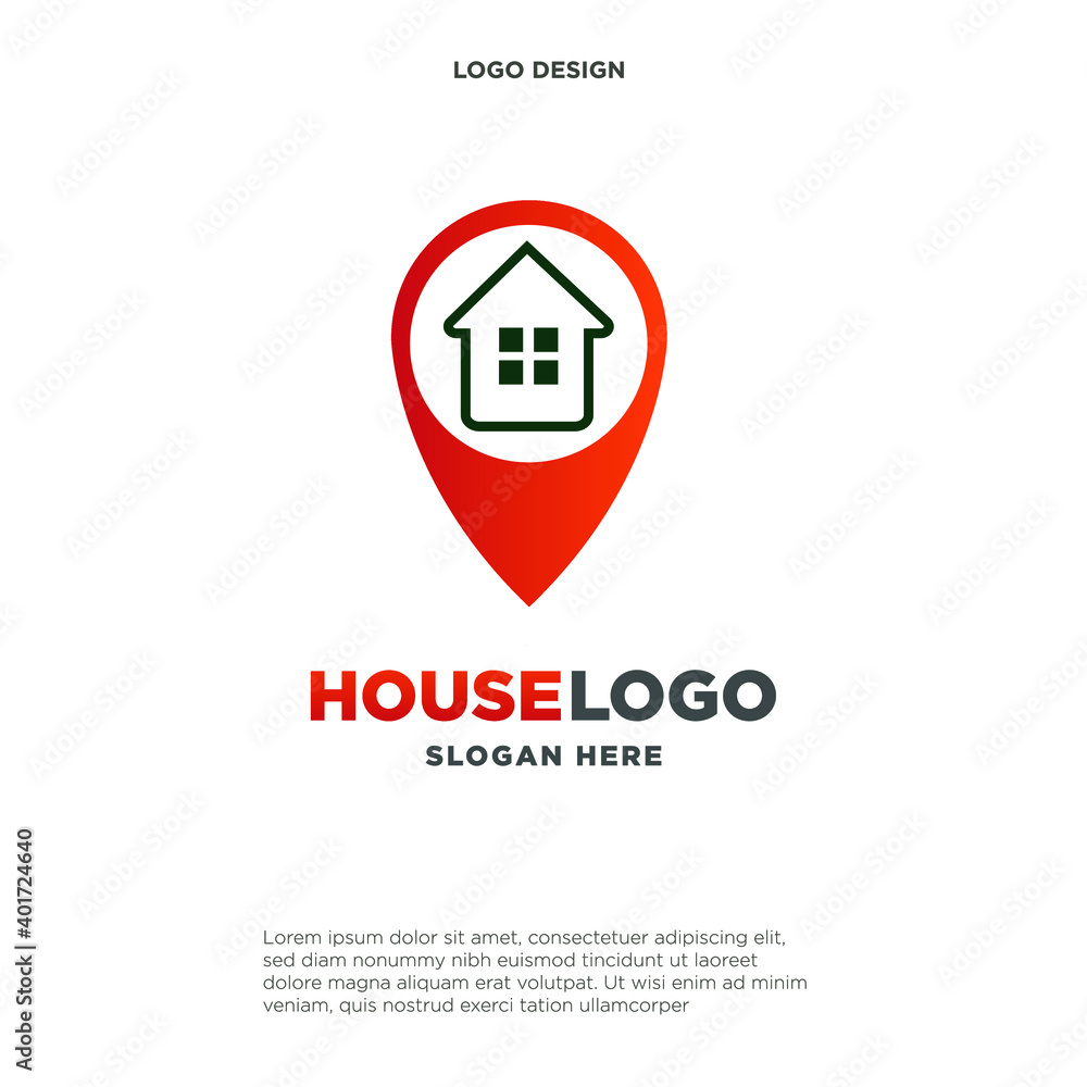 Pin House logo designs concept vector, Nature Home logo symbol, Home ...