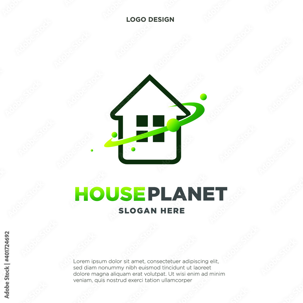 House Planet logo designs concept vector, Nature Home logo symbol, Home ...